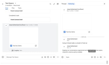 How to use Google Chat spaces in-line threading