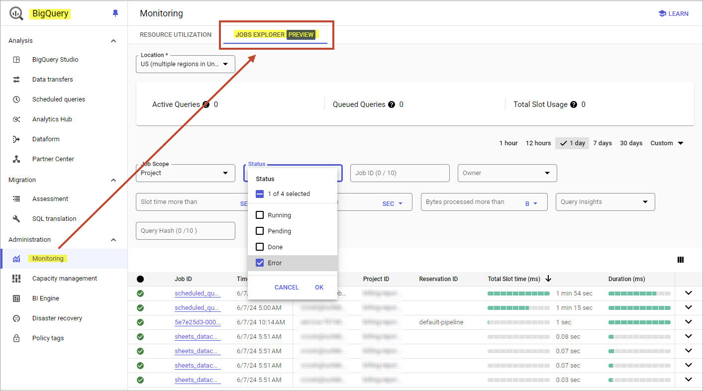 A Cloud Engineer's Guide to BigQuery Jobs Explorer
