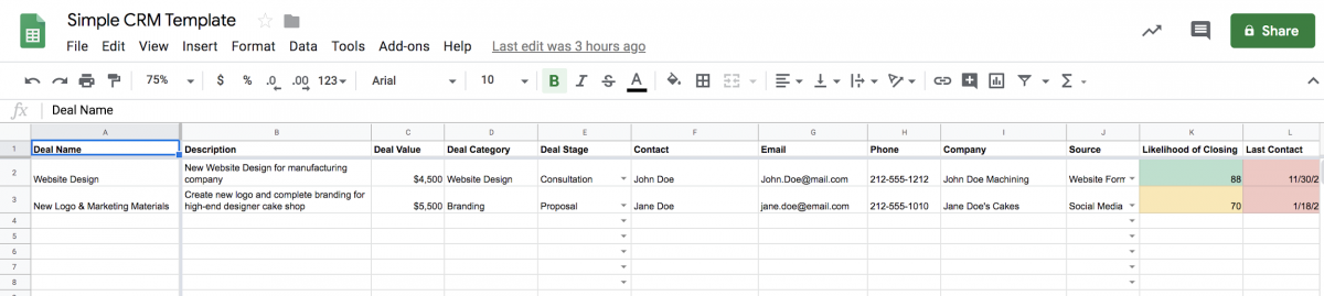 How to Create a Google Sheets CRM