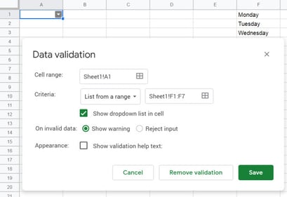 Google Sheets Data Validation: Custom Formula, List & More Methods